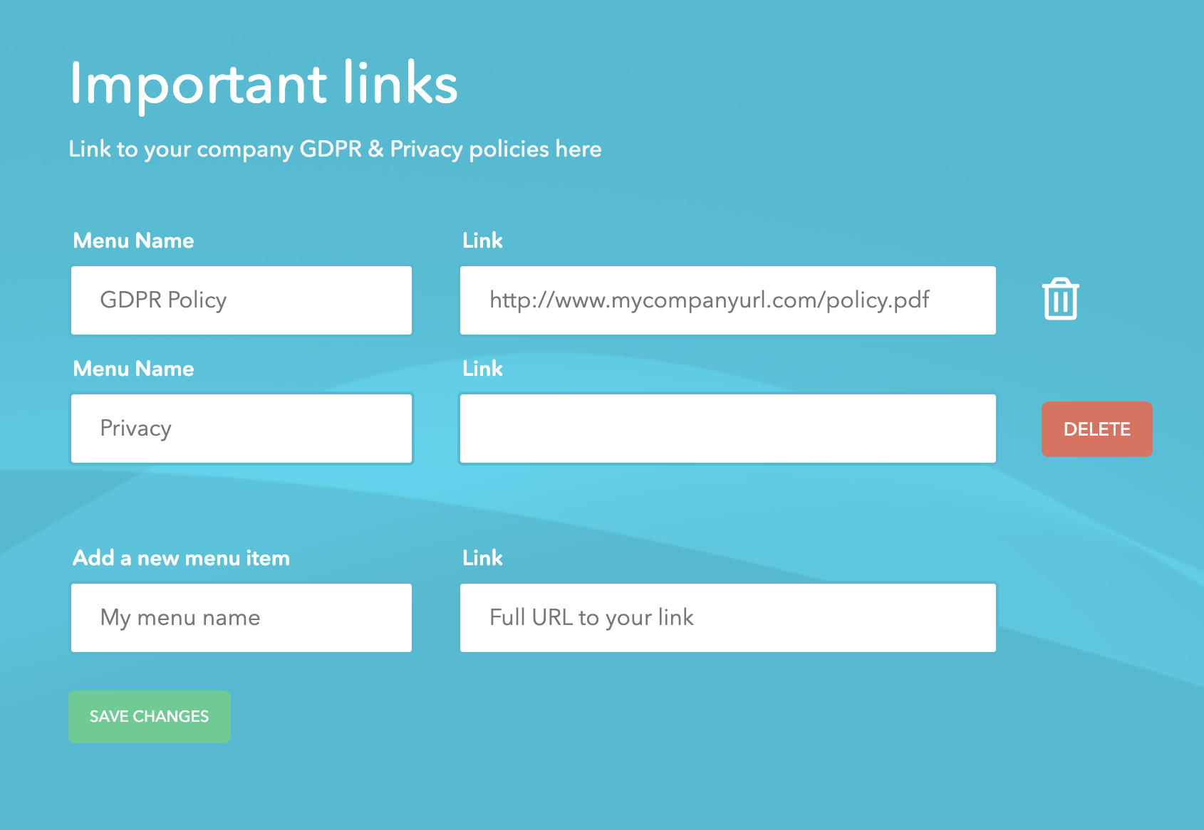 Important Links - Adding and Removing (Admin Only) – Redbeck Support